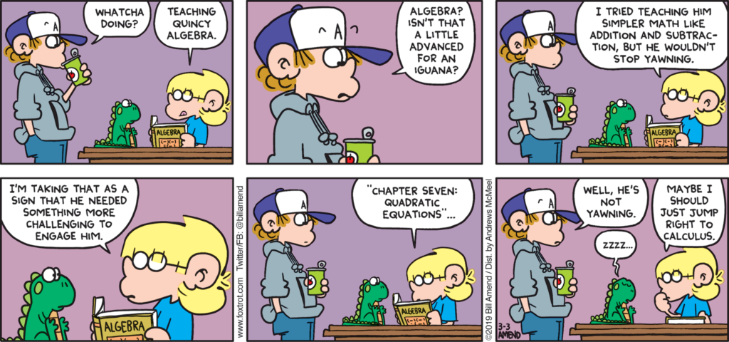 "Mathzzz" | Quincy | FoxTrot Comics by Bill Amend