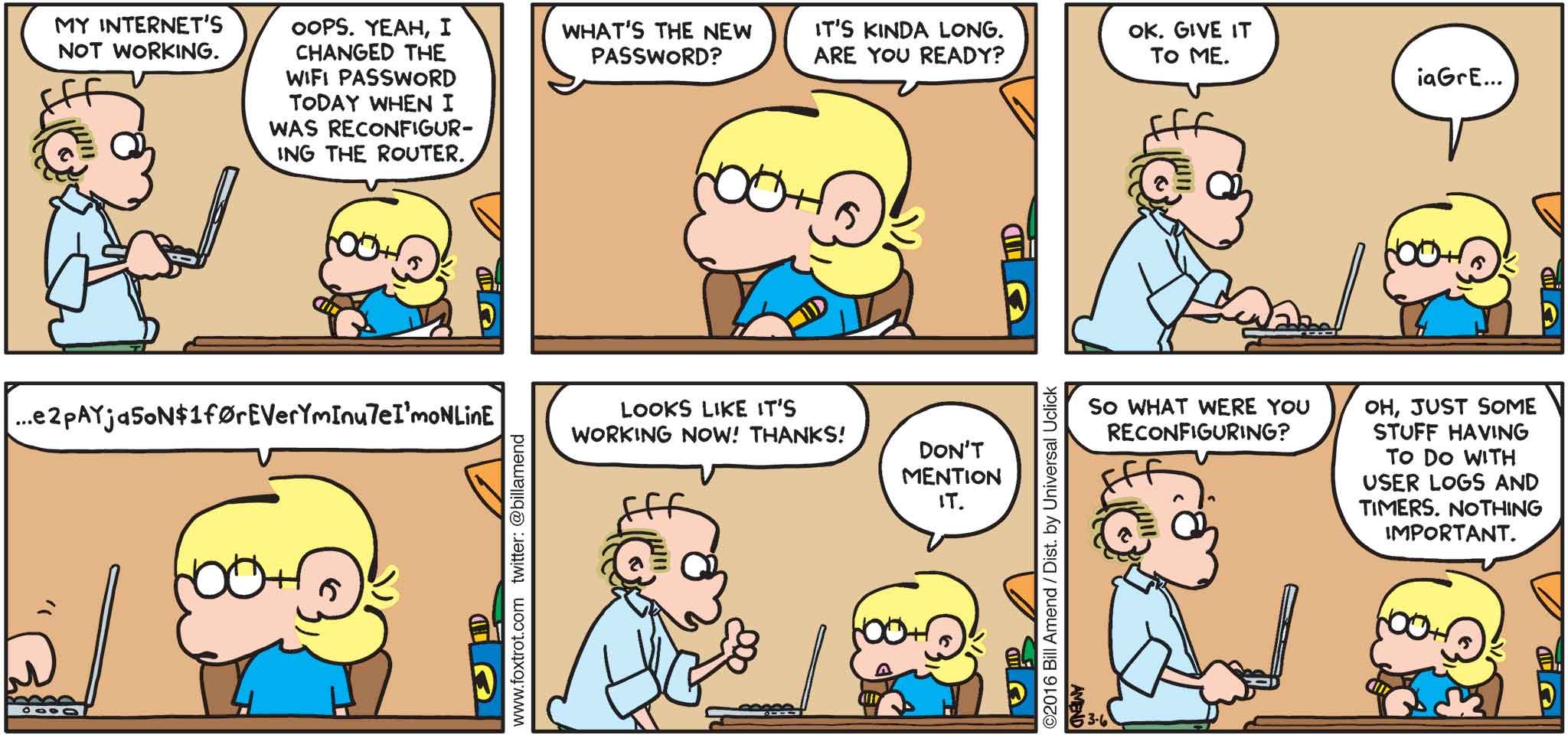 "$password" | Technology | FoxTrot Comics by Bill Amend